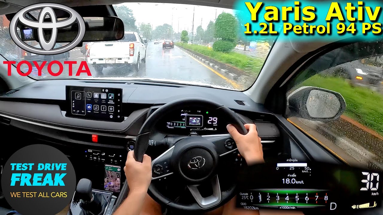 2022 Toyota Yaris ATIV 1.2L 94 PS city POV drive in Thailand with fuel ...