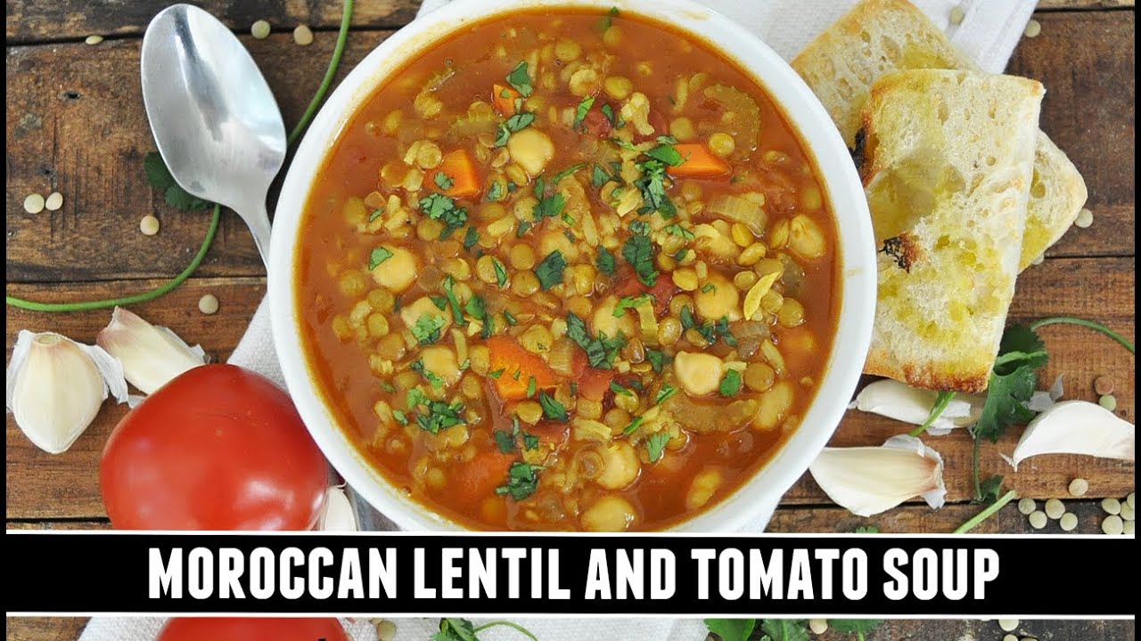 Moroccan harira lentil and tomato one pot soup recipe
