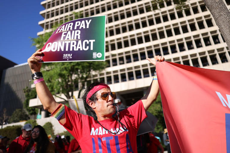 LA teachers threaten massive April strike as tensions boil in downtown ...