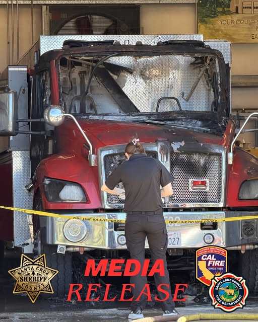 Cal Fire water tender declared total loss in Santa Cruz Mountains arson ...