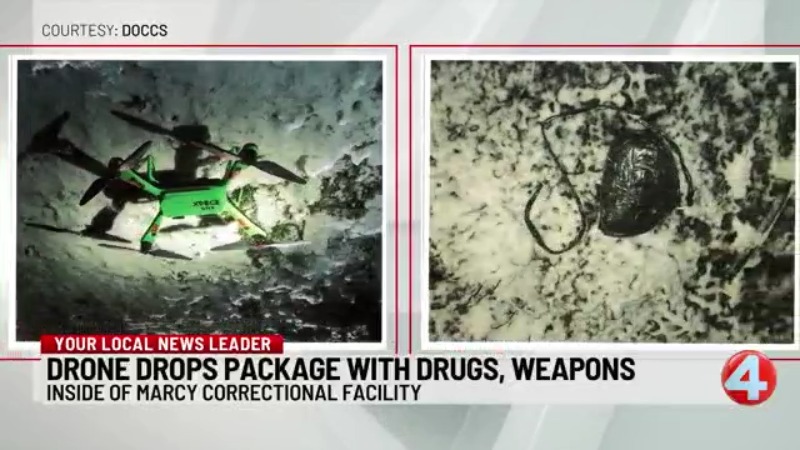 Drone drops package with drugs, weapons at correctional facility