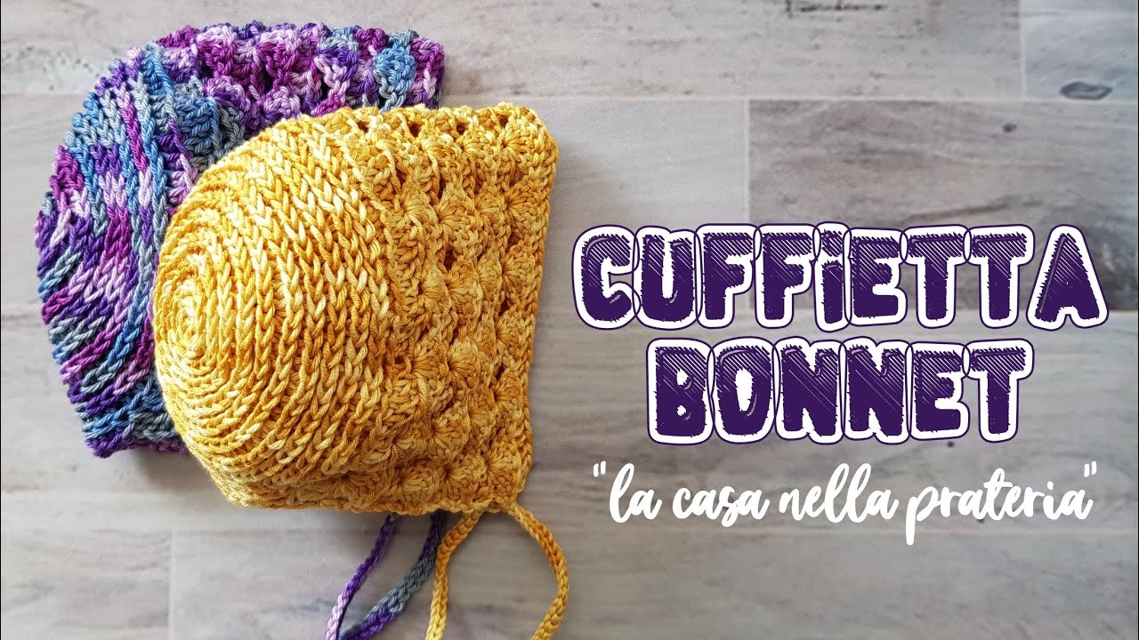 Cuffietta neonato uncinetto facile stile bonnet