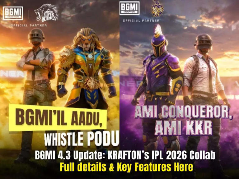 BGMI 4.3 update: KRAFTON teams up with CSK and KKR for IPL 2026; check ...