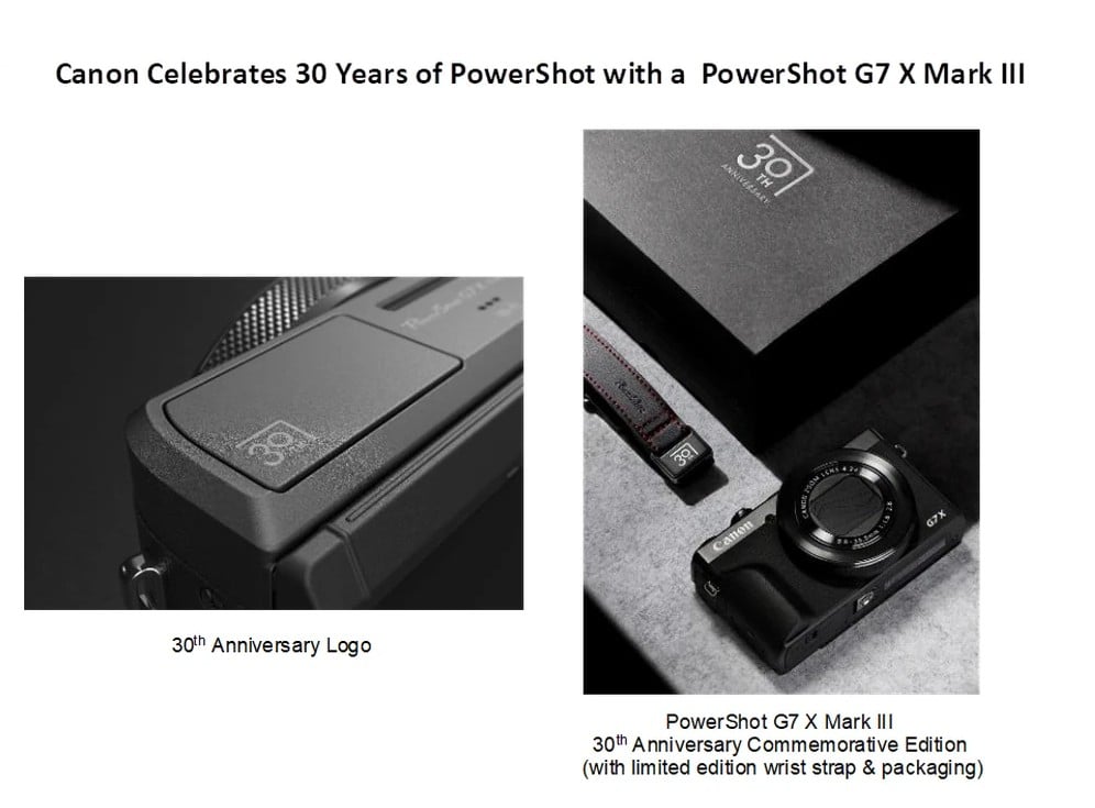 Canon PowerShot turns 30: Limited edition G7 X Mark III camera announced