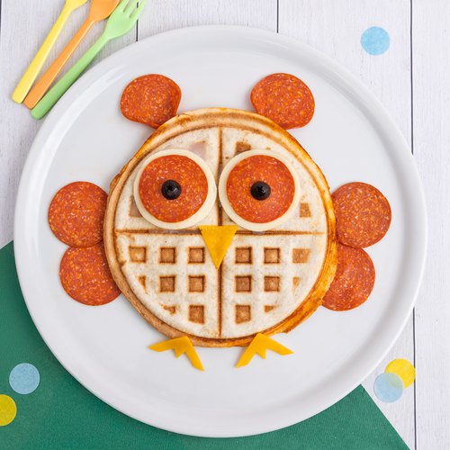 Owl waffle pizza