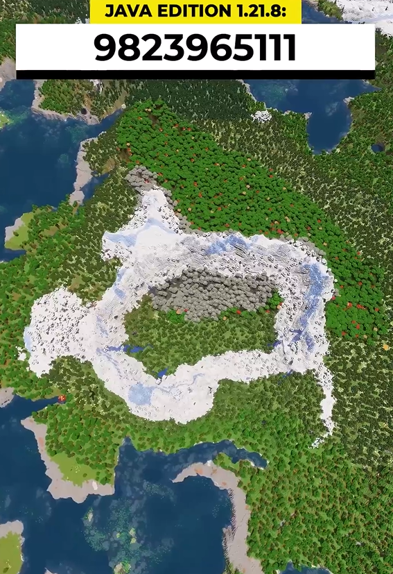 Minecraft mountain circle seed | Explore 3 unique biomes