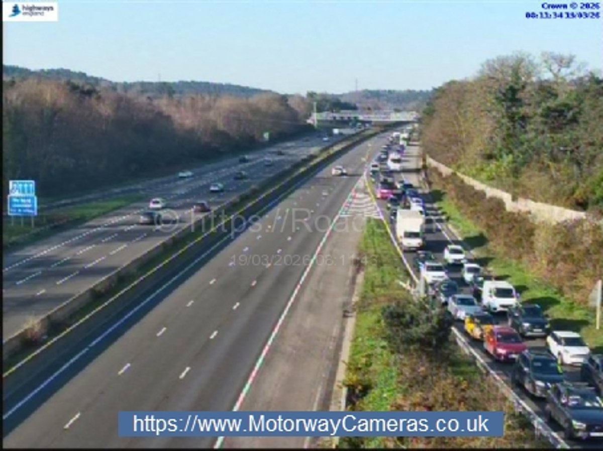 Two-lorry crash on the M3 near Heathrow sparks traffic chaos