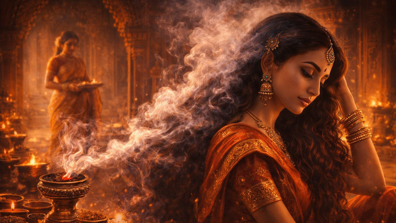 Why did women in ancient India use dhoop on their hair?