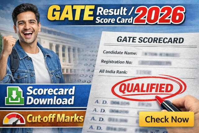 GATE 2026 results announced by IIT Guwahati