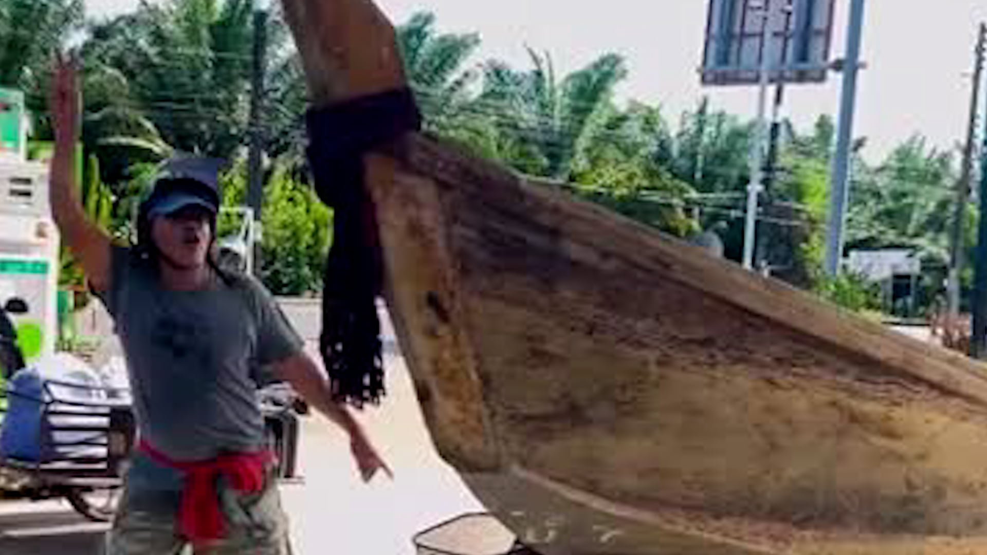 Fisherman brings boat to gas station amid fuel shortage fears