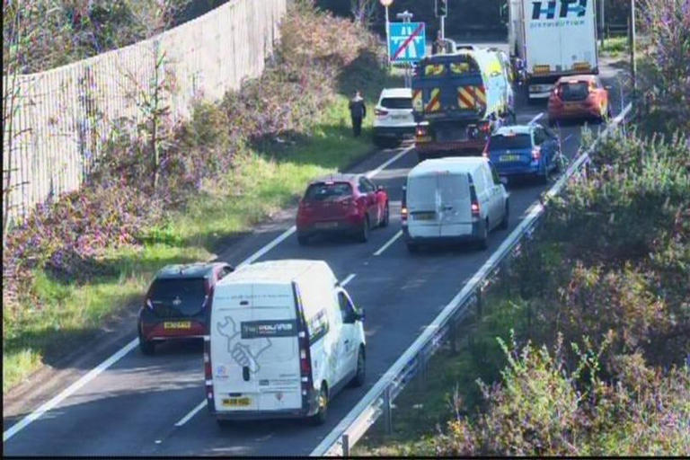 M3 full diversion route as lorry crash and oil spill shut motorway