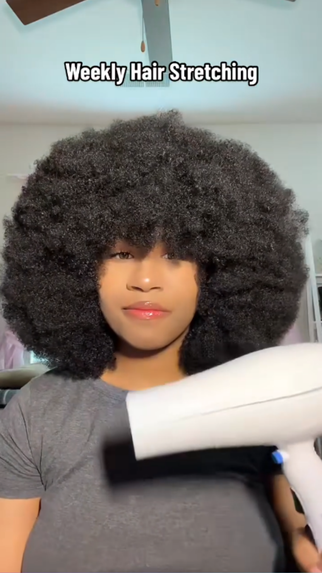 High speed warm air afro hair routine