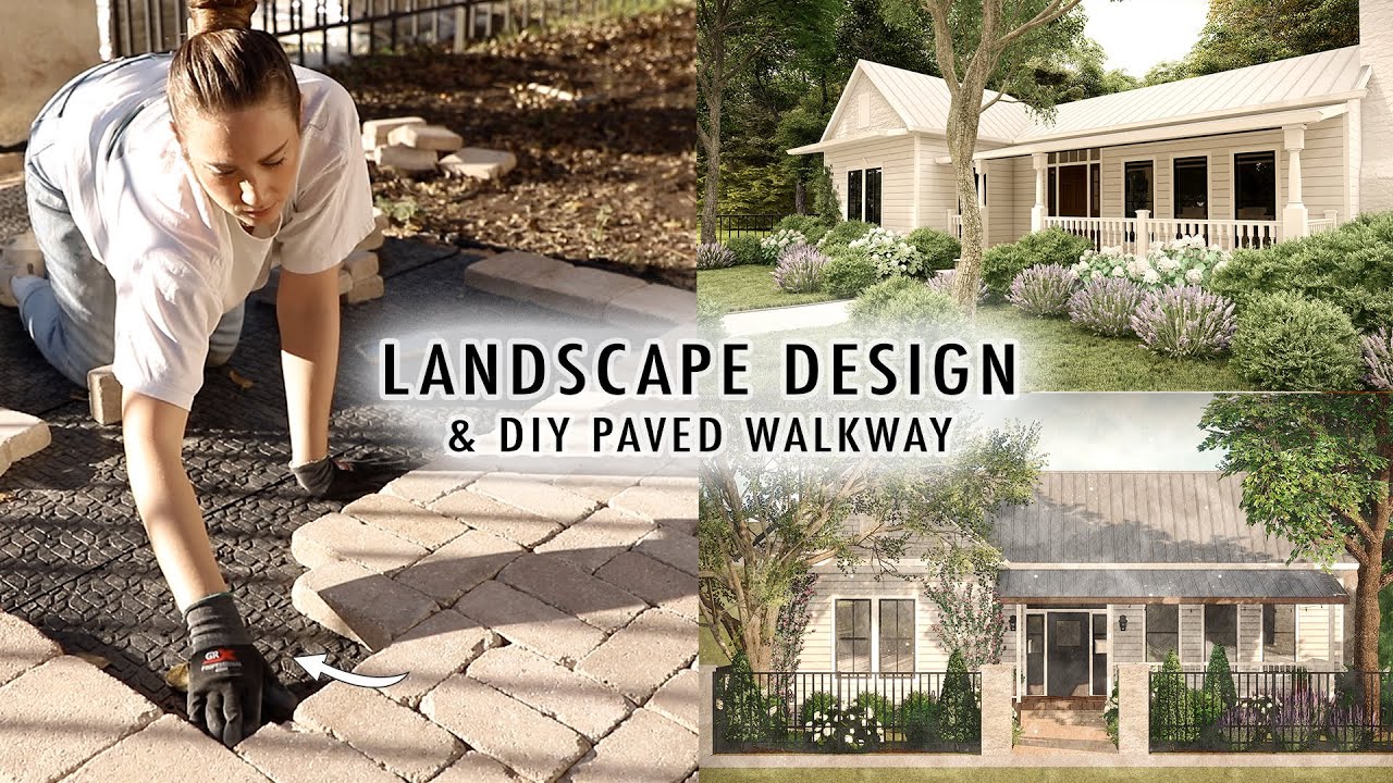 Cottage landscape makeover with a DIY walkway