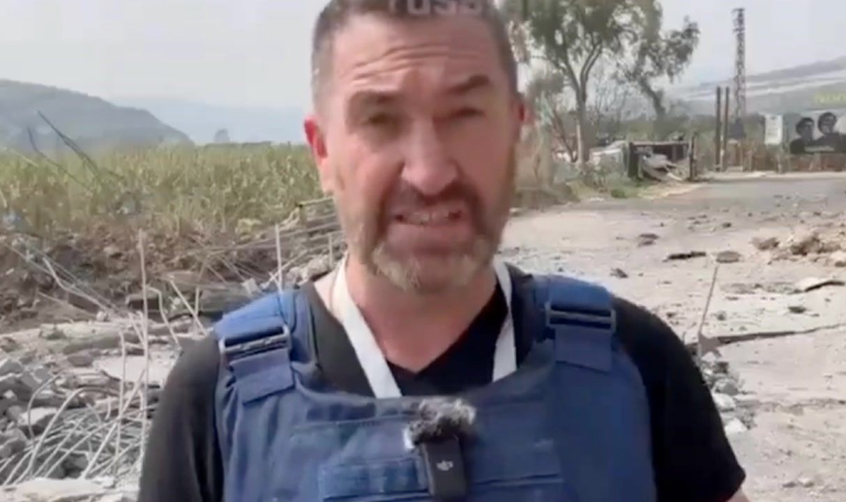 Insane moment journalist Sweeney narrowly escapes death in Lebanon strike
