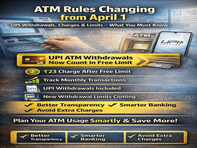 ATM rules changing from April 1: New charges, UPI limits & withdrawal ...
