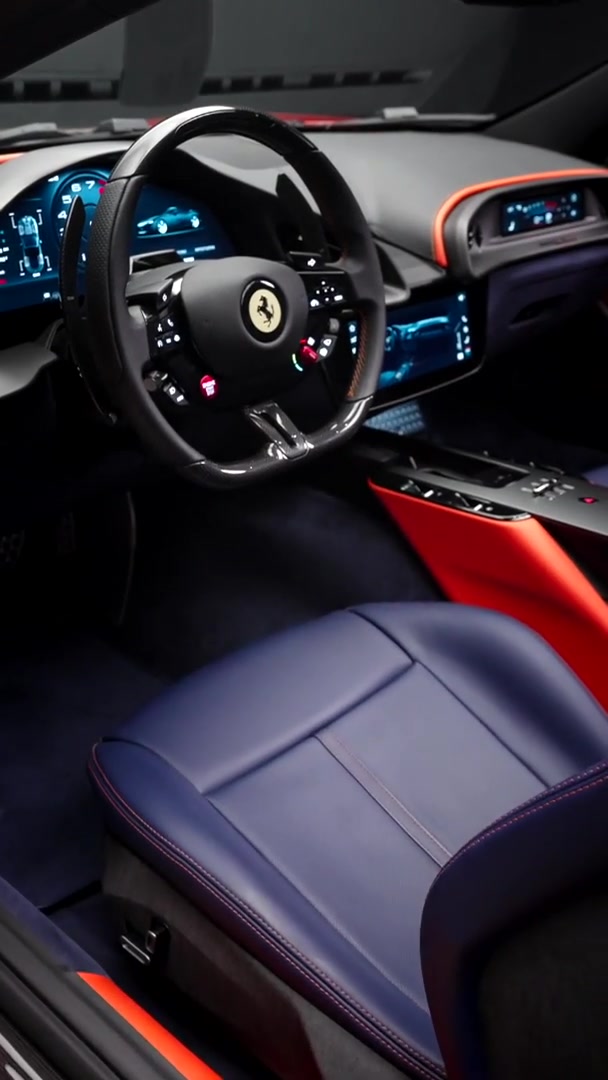 Ferrari Amalfi Spider in Rosso Tramonto interior design