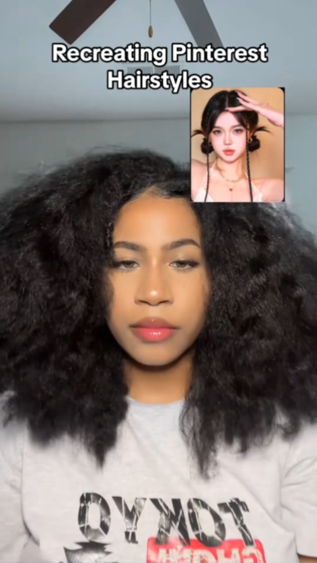 Recreating Pinterest hairstyles with beads on afro hair