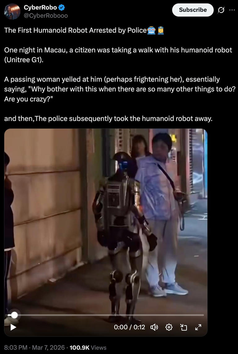 Arrested? Cops catch hold of humanoid robot after it had a scuffle with ...