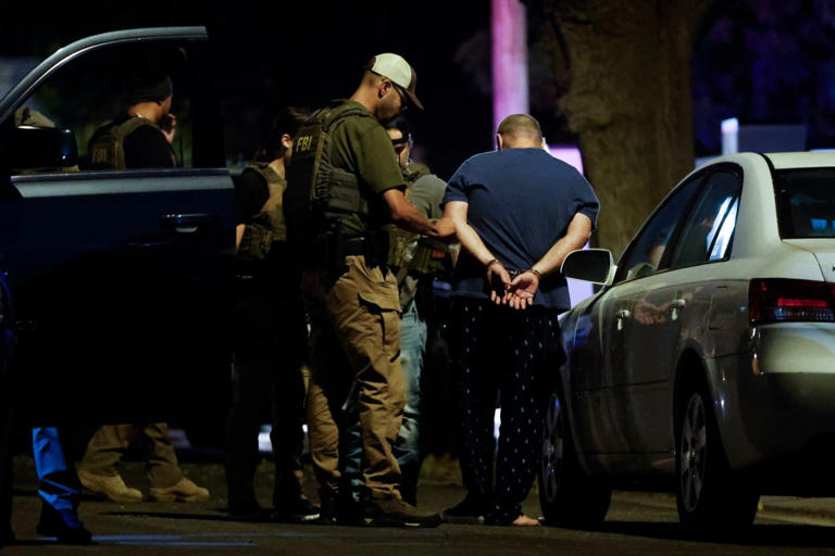 Dramatic moment Hollywood mansion swarmed by FBI in high-stakes ...