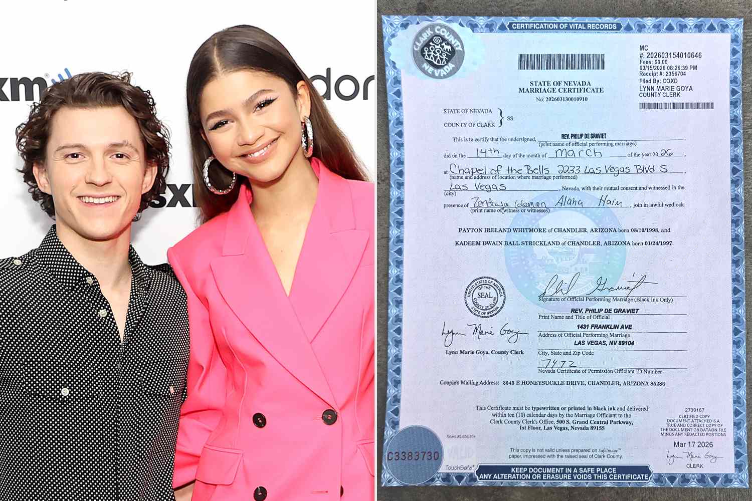Last name Zendaya signed on couple’s marriage certificate revealed amid ...
