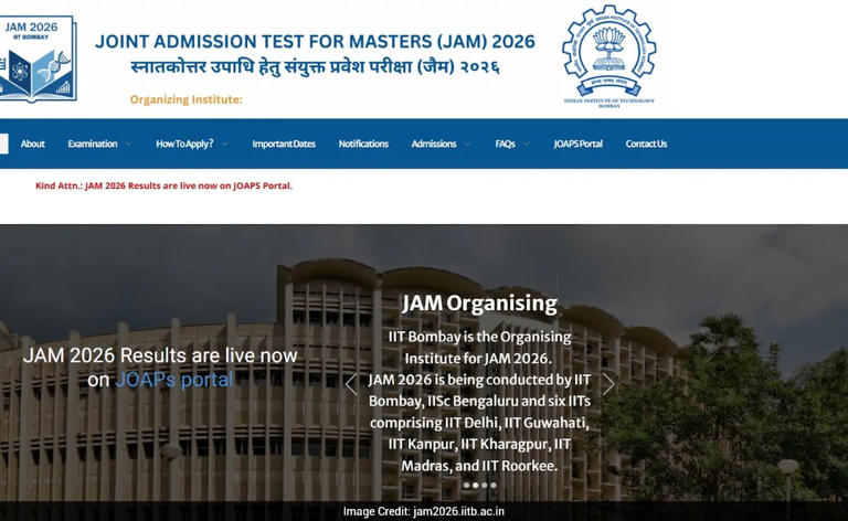 IIT JAM result out 2026: Direct link to check results and download ...