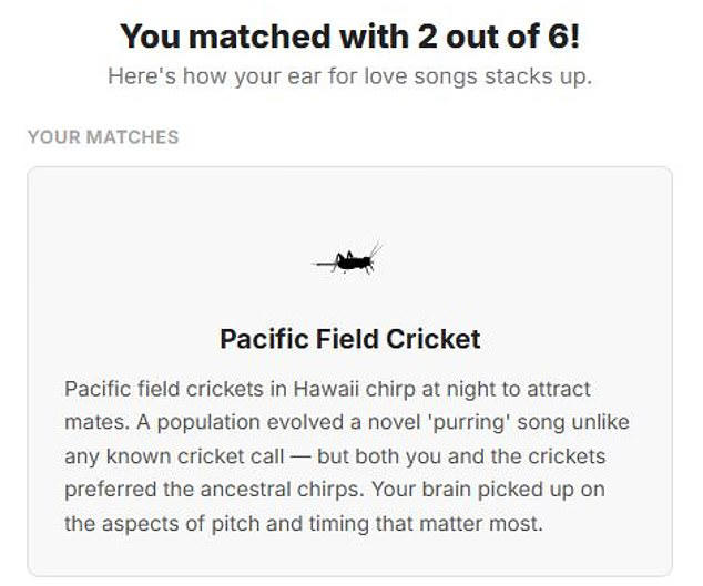 What mating call do you like? Take the test - as research reveals ...
