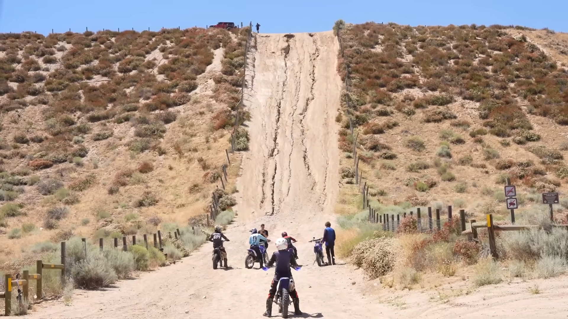 Watch what happens when you ride a dirt bike 200 feet up a vertical hill