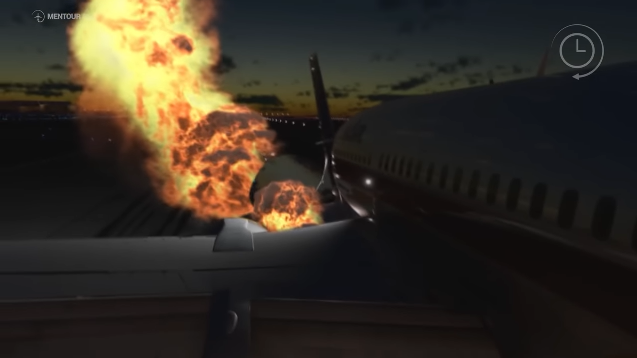 Watch two planes collide on the runway at LAX - a deadly night of chaos