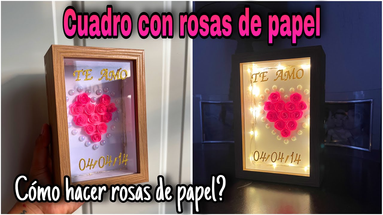 Cómo hacer flores de papel cuadro decorativo con flores hechas a mano