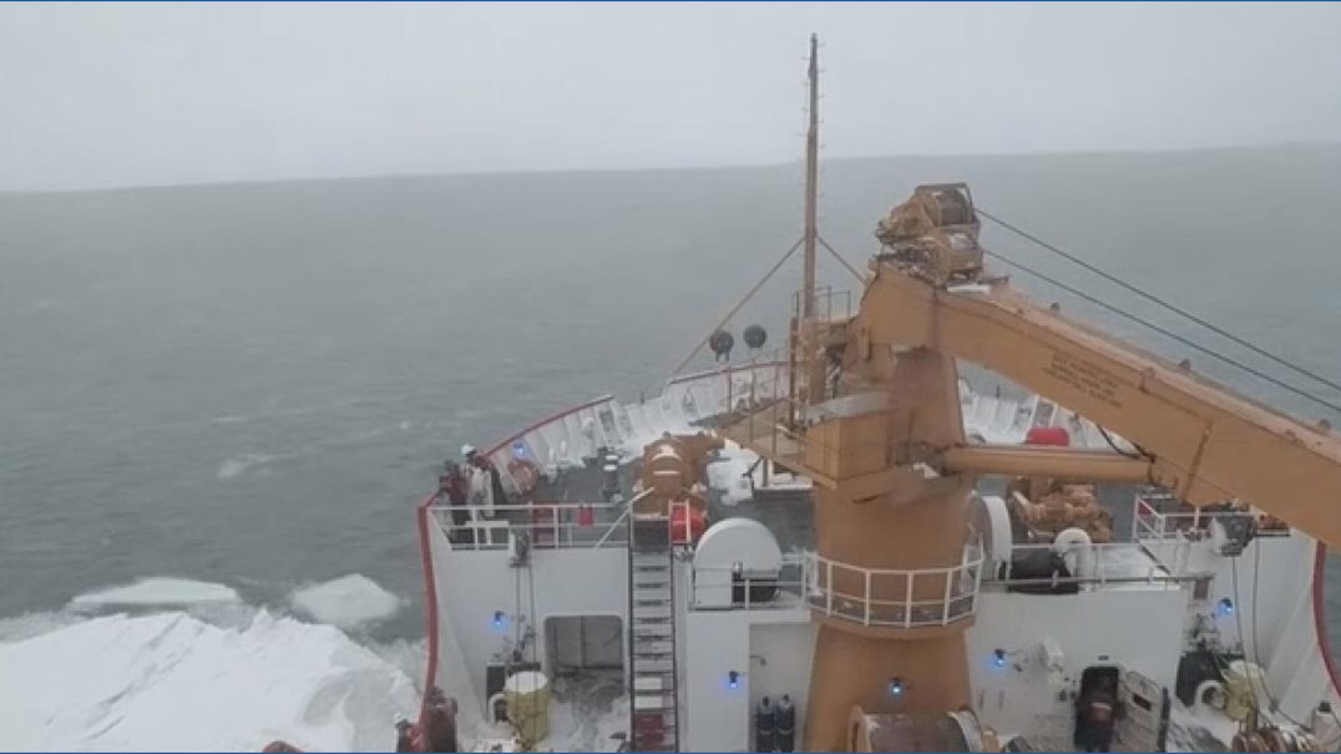 Coast Guard icebreaker rescues snowmobiler stranded on ice on Lake ...