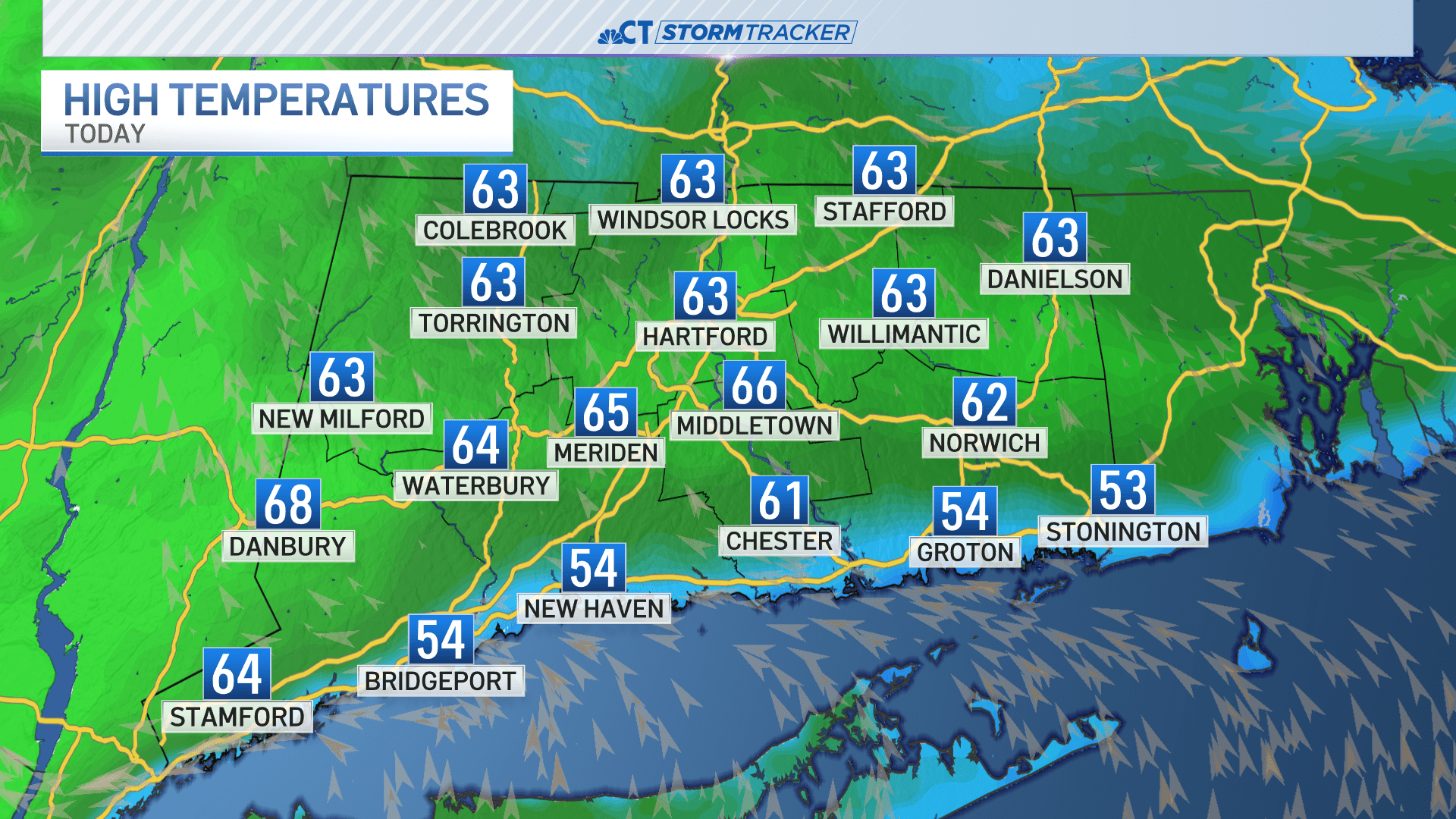 Cooler temps and showers for Wednesday