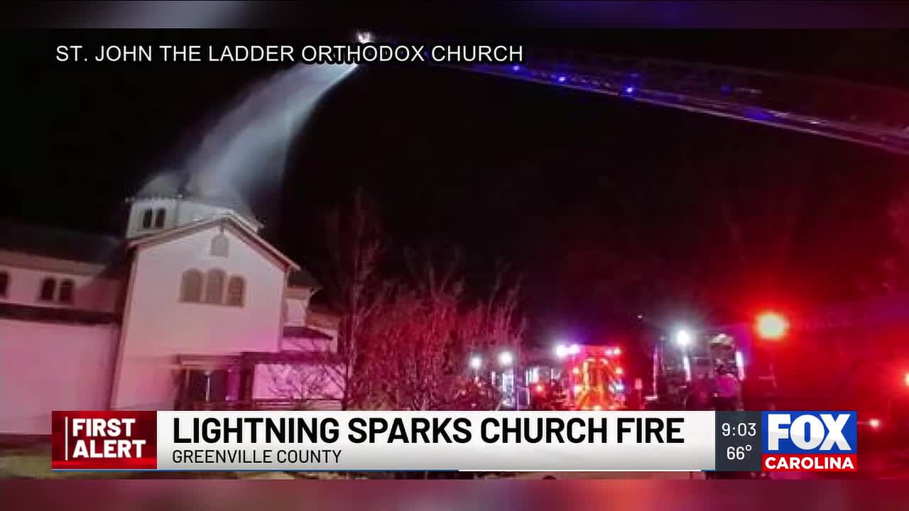 Crews respond after lightning strike causes fire at a Greenville County ...