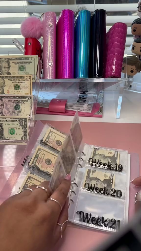 Cash stuffing my 52 Friday savings challenge binder