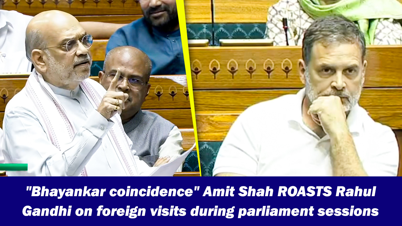 Bhayankar coincidence Amit Shah roasts Rahul Gandhi on foreign visits ...