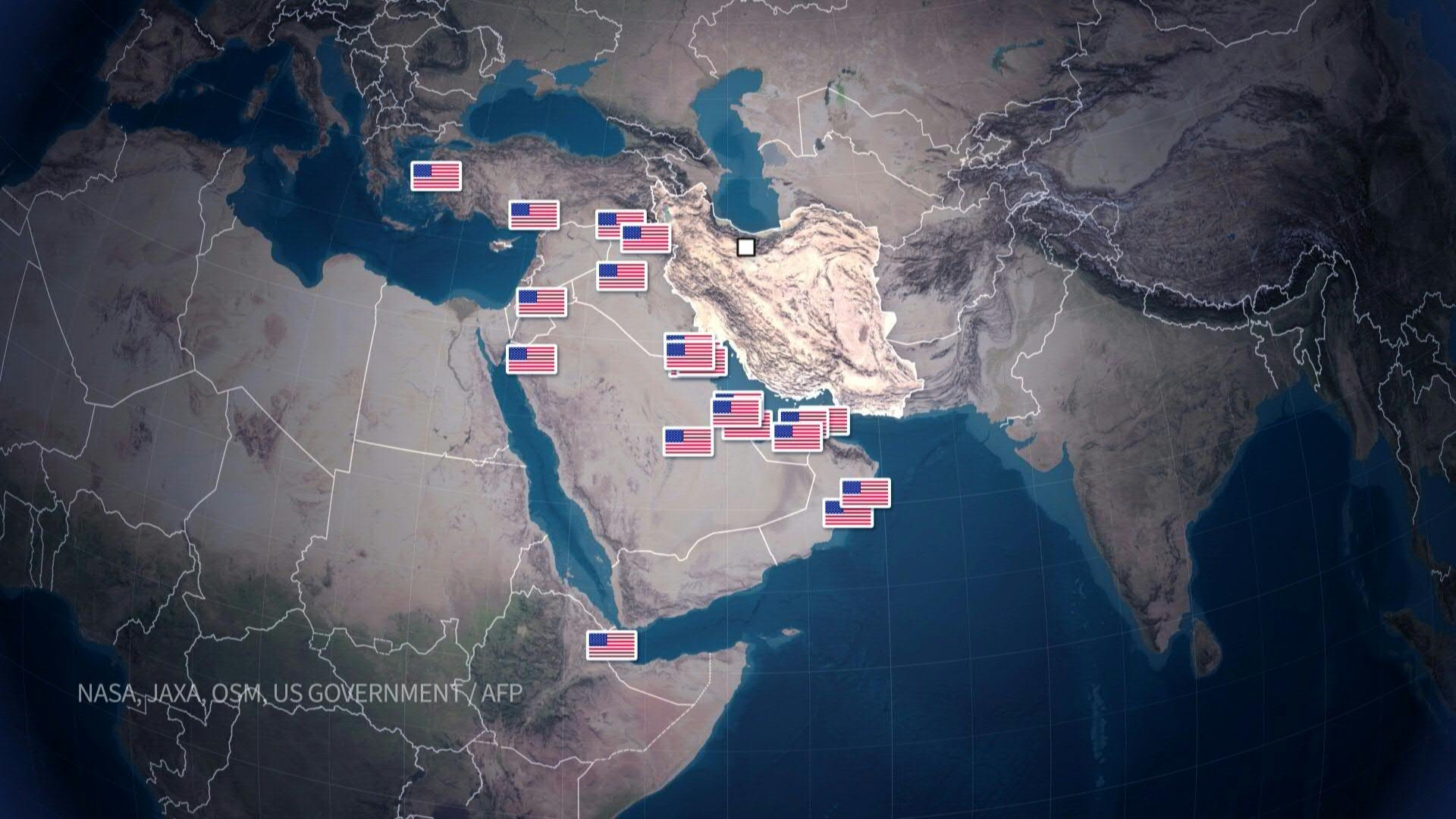 Animated map: US military bases in the Middle East large view