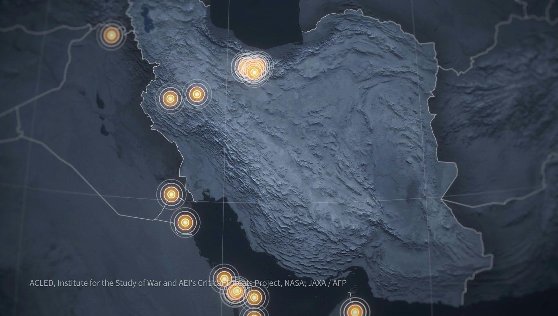 Animated map: Strikes on energy facilities in the Middle East (ZOOM)