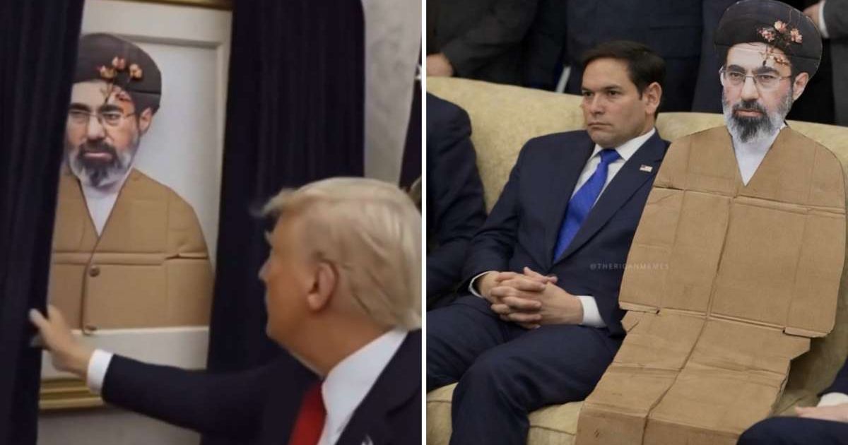 10 memes trolling cardboard Mojtaba Khamenei with Trump and Rubio after ...