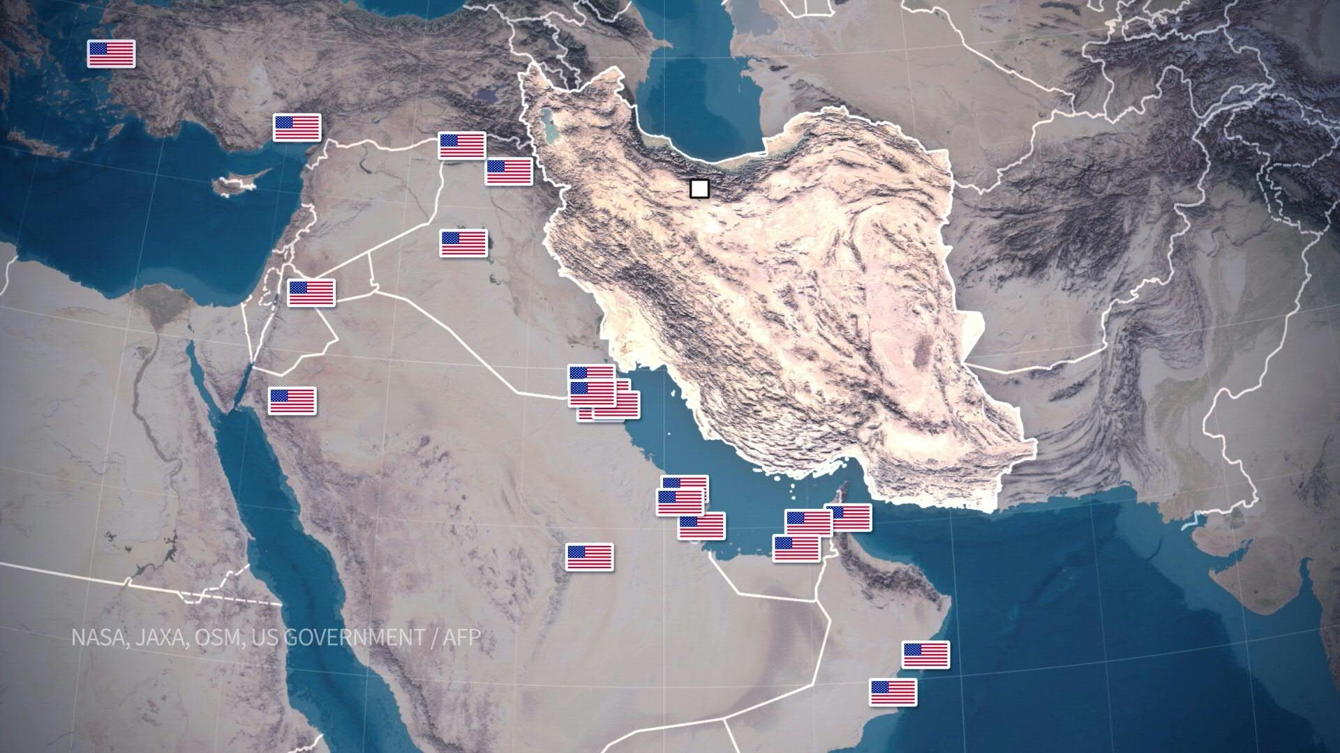 Animated map: US military bases in the Middle East zoom