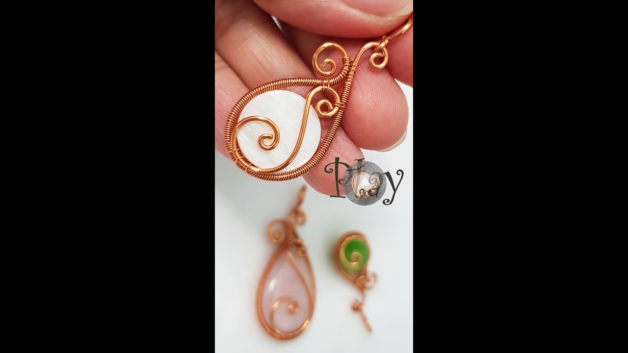 Play with wire | Water drop | Pendant | Simple | Wrap stones no hole ...