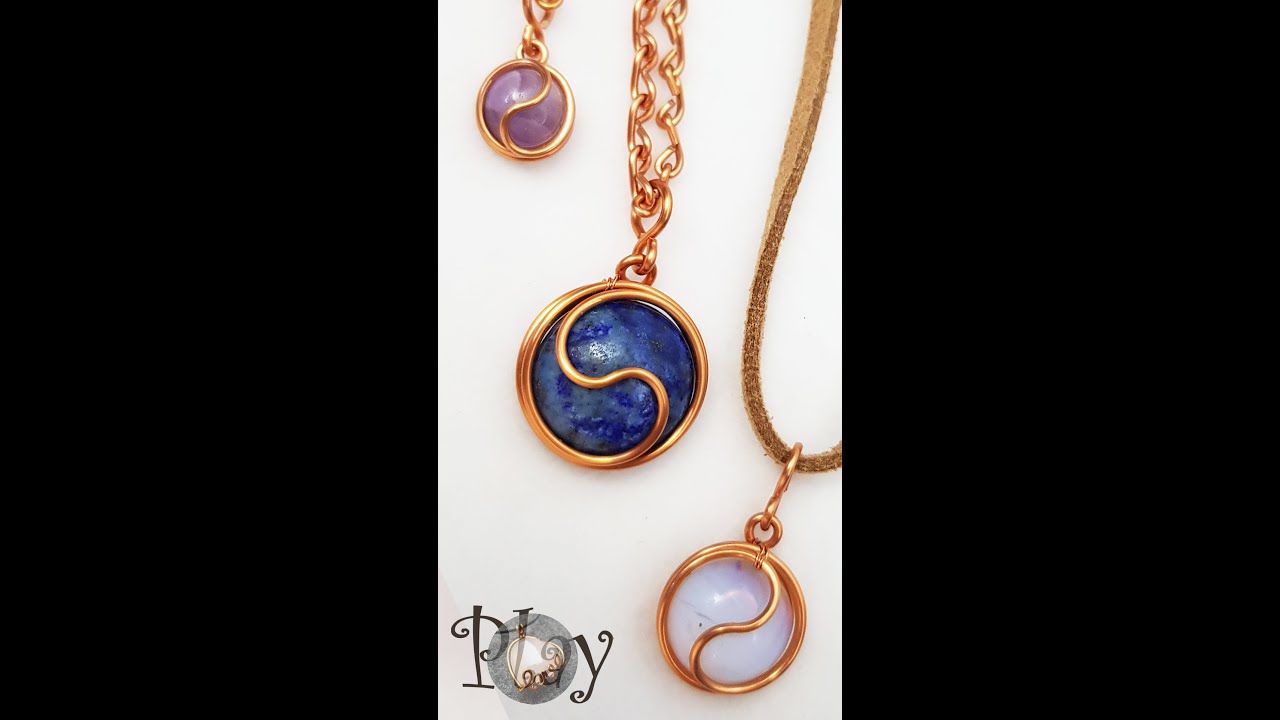 Play with wire | Yin yang | pendant | simple | round cabochon ...