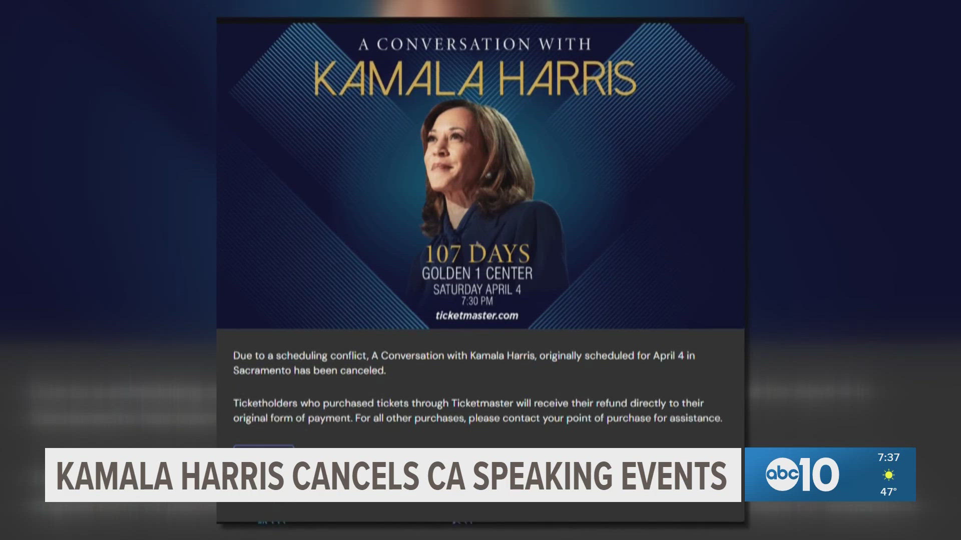 Sacramento event “A Conversation with Kamala Harris” canceled