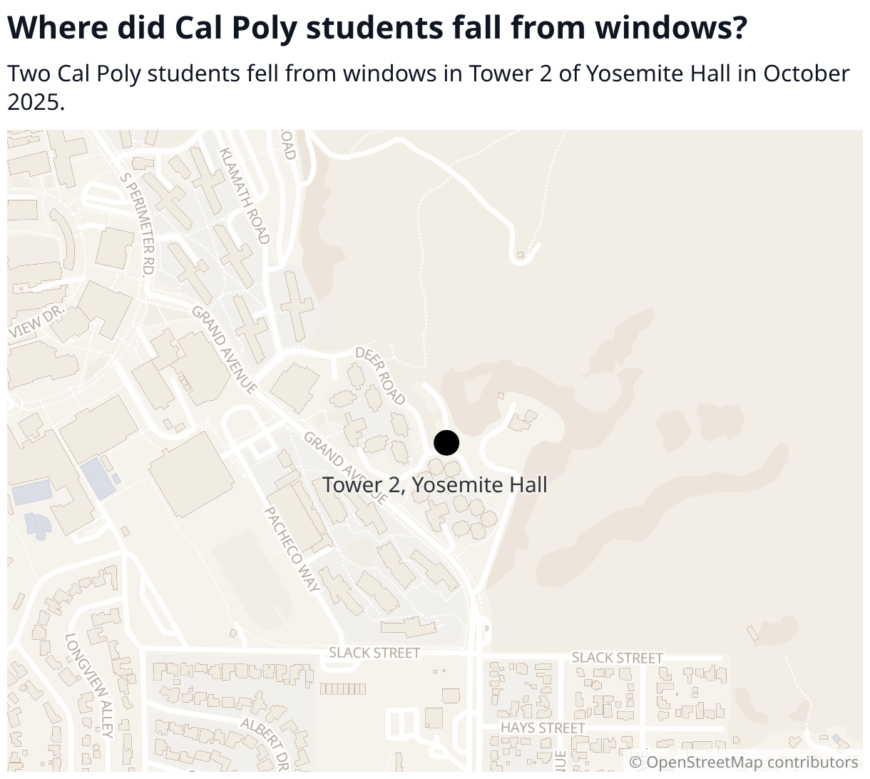 2 Cal Poly students fell out of windows in the same dorm in the same ...