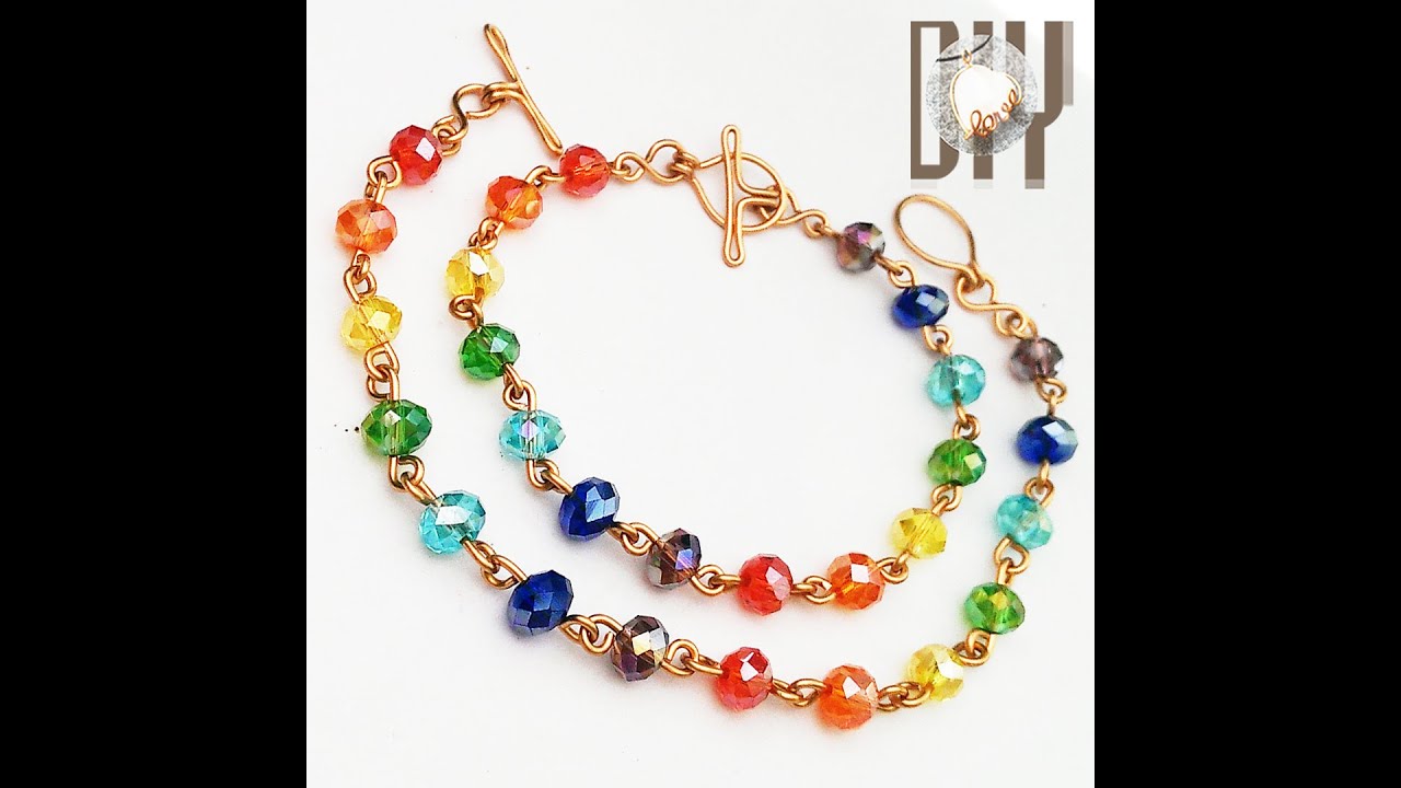 Simple bracelet | crystal beads | Colours of the rainbow ...