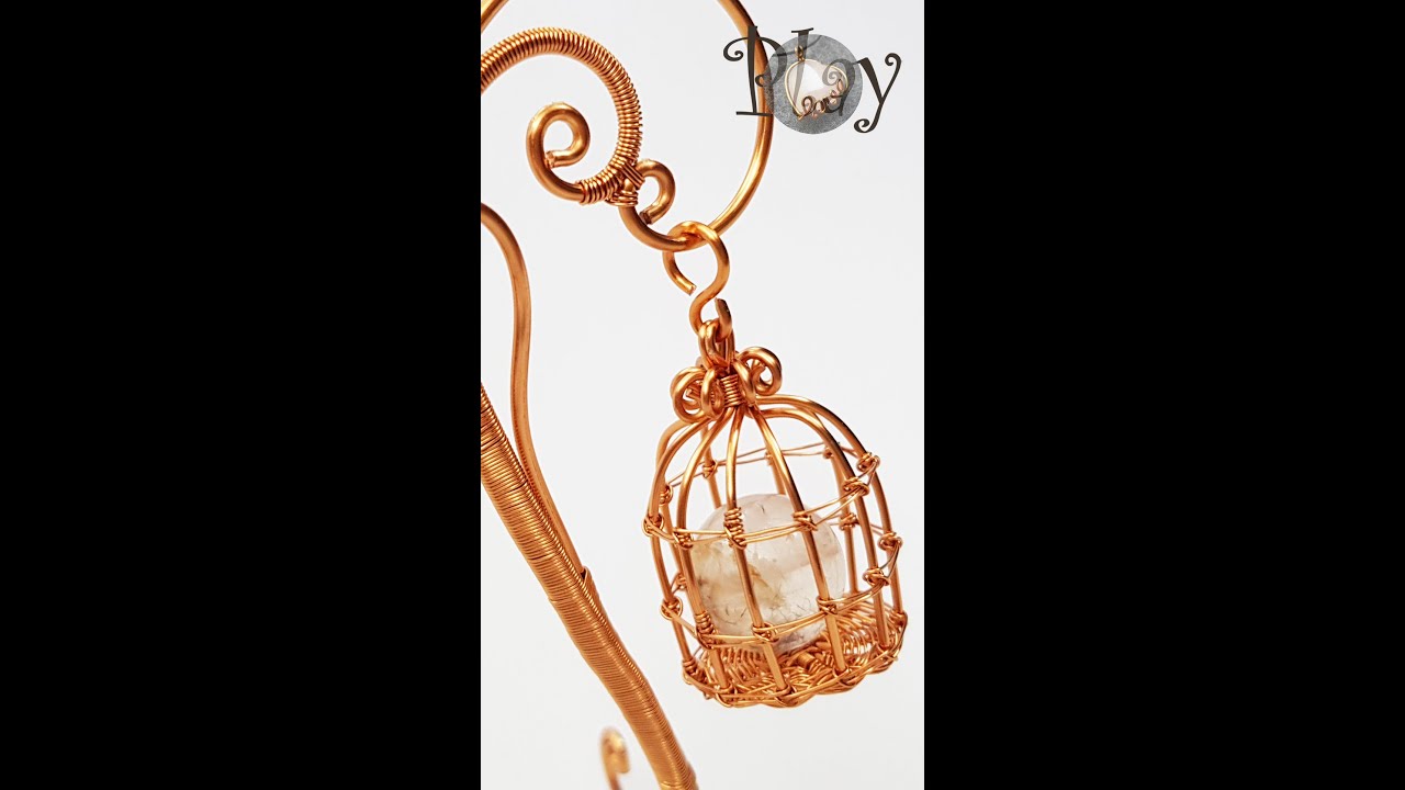 Bird cage | Wire cage | Pendant | Large spherical stone without holes ...