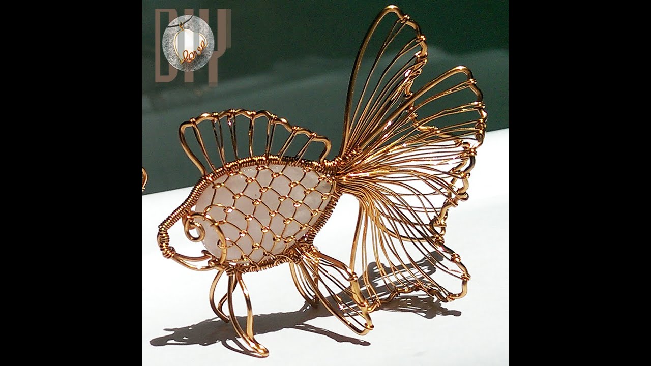 3D goldfish | pendant | big rose quartz | stone no hole @LanAnhHandmade ...