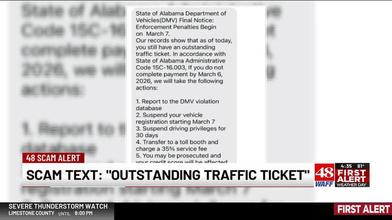 Authorities warn of text message scam making its rounds in North Alabama
