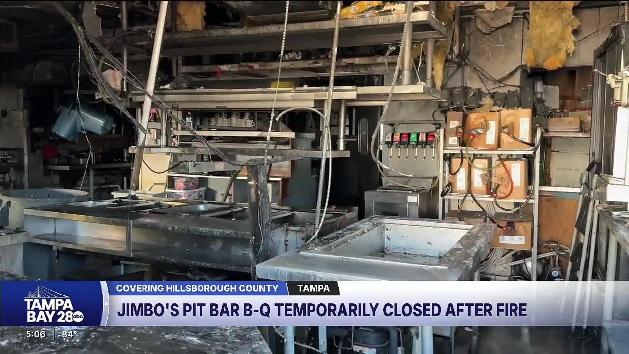 Jimbo's Pit Bar B-Q temporarily closed after fire
