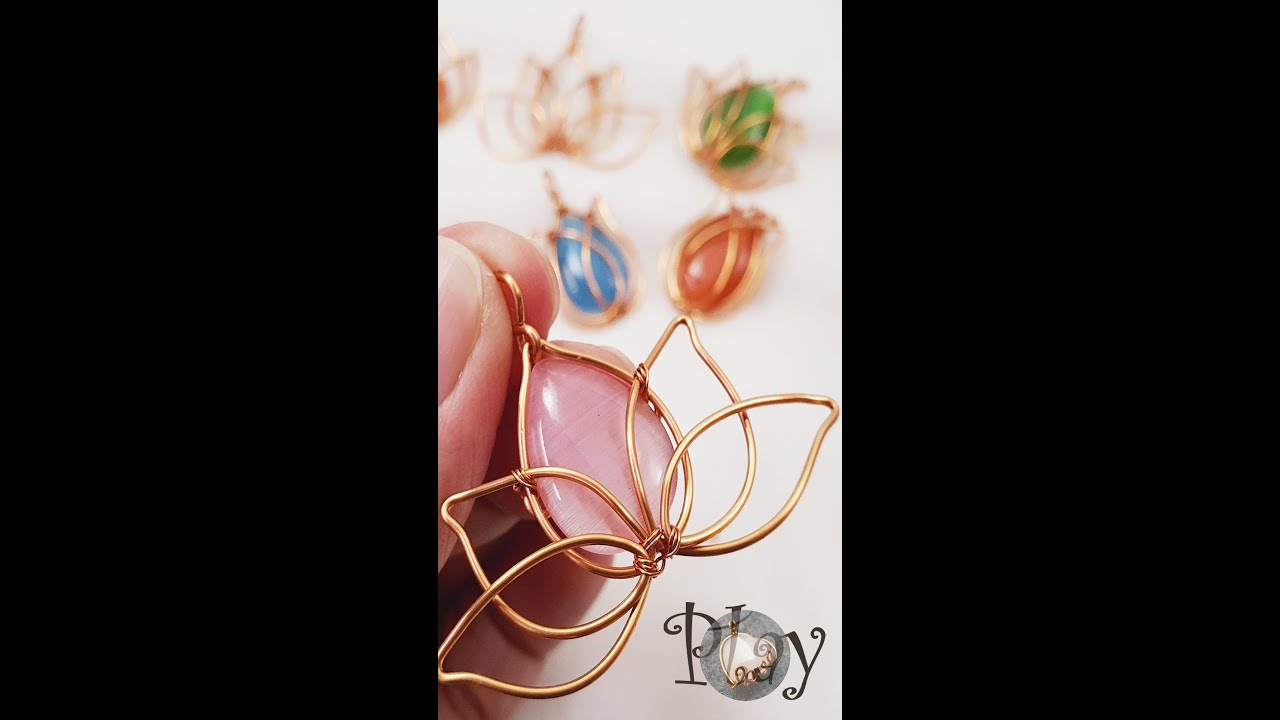 Play with wire | Lotus | Tulips | Pendant | wrap stone without holes ...