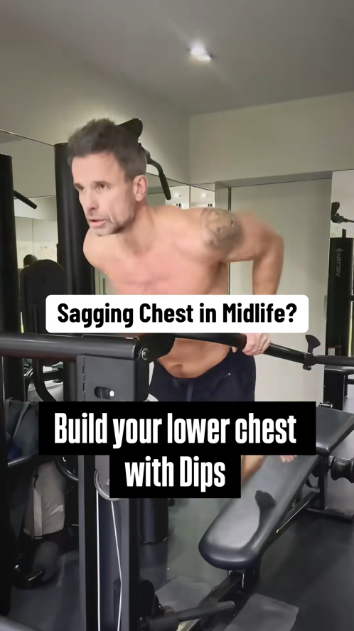 Dips workout for lower pectorals and chest strength
