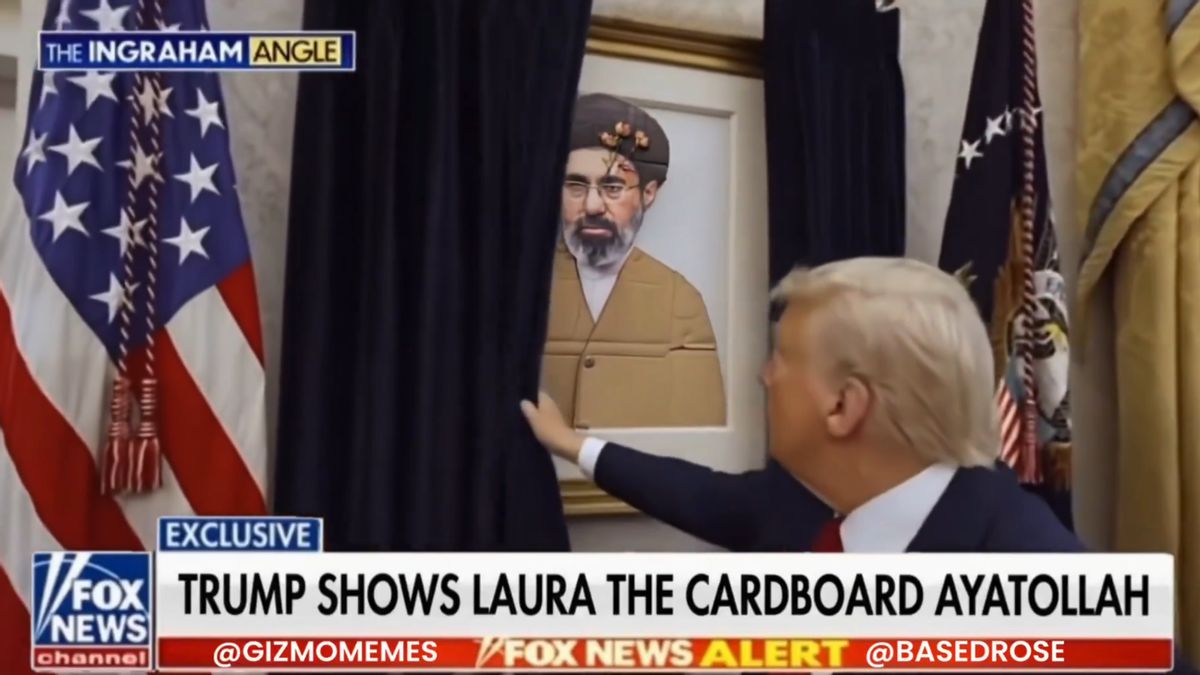 Video of Trump showing Laura Ingraham 'cardboard ayatollah' isn't real ...